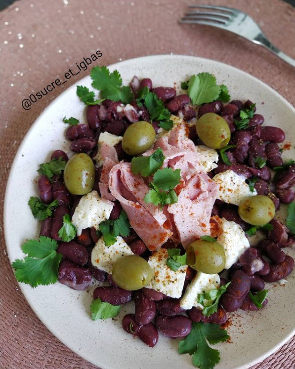 Haricots rouges à la fêta et épices - 0 sucre et IG bas